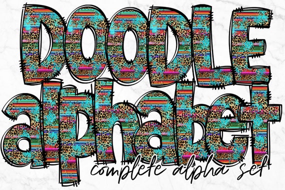 Doodle Alphabet PNG Alphabet Letters PNG Bundle Hand Drawn - Etsy
