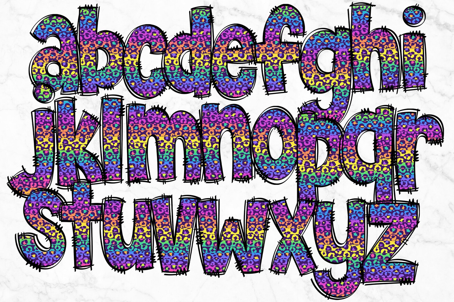 Doodle Alphabet PNG Alphabet Letters PNG Bundle Hand Drawn - Etsy