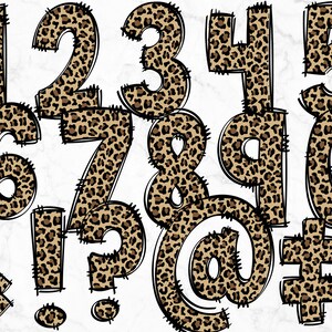 Leopard Print Doodle Alphabet PNG, Alphabet Letters PNG Bundle, Hand ...