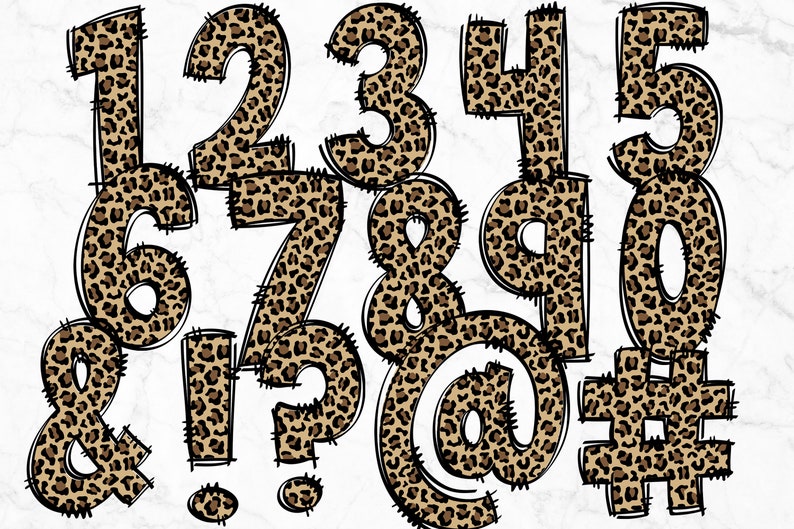 Leopard Print Doodle Alphabet PNG Alphabet Letters PNG - Etsy