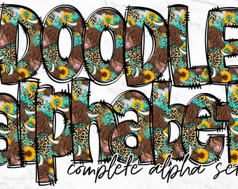 Doodle Alphabet PNG, Alphabet Letters PNG Bundle, Hand Drawn Doodles ...