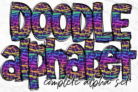 Doodle Alphabet PNG Alphabet Letters PNG Bundle Hand Drawn - Etsy