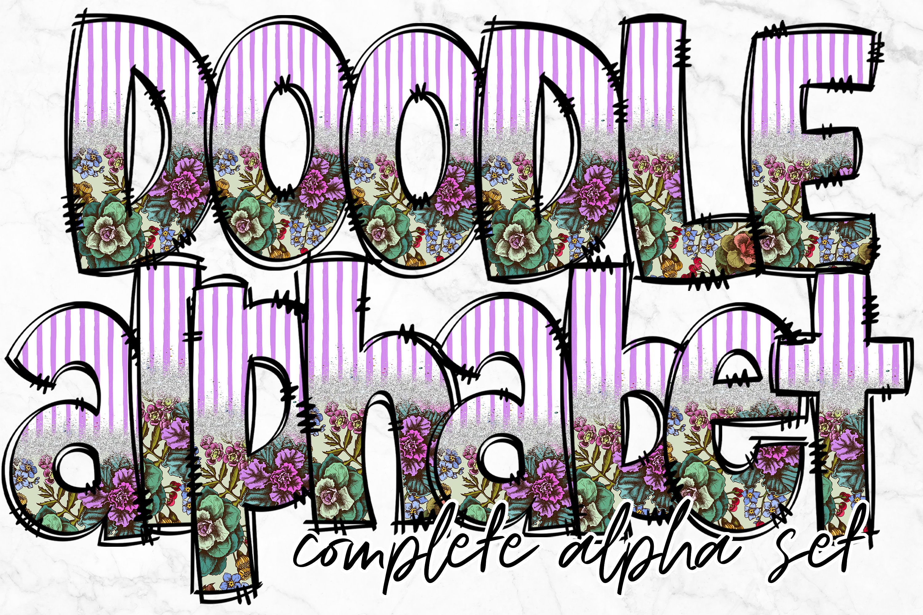 Doodle Alphabet PNG Alphabet Letters PNG Bundle Hand Drawn - Etsy