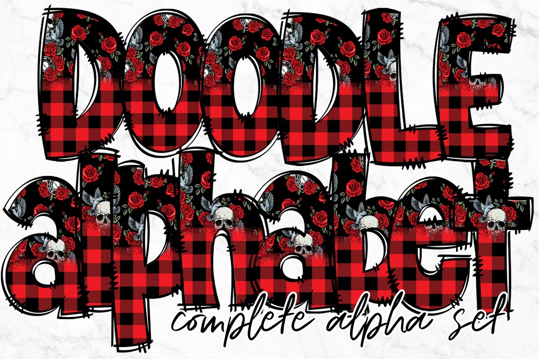 Doodle Alphabet PNG, Alphabet Letters PNG Bundle, Hand Drawn Doodles ...