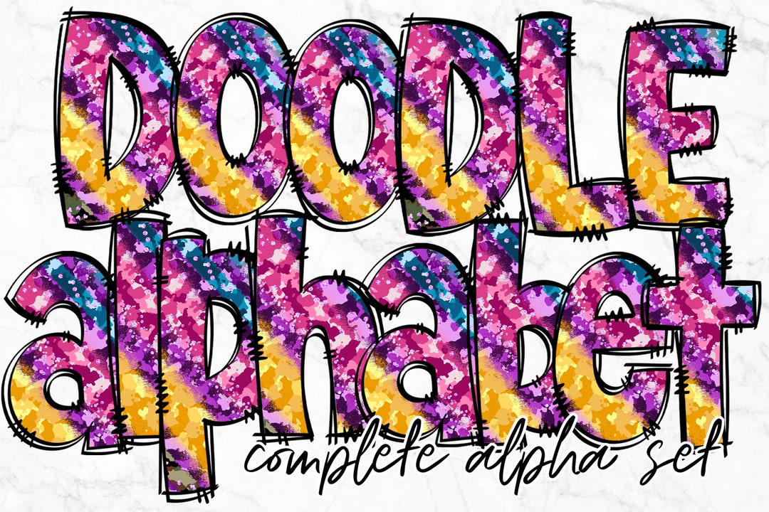 Doodle Alphabet PNG, Alphabet Letters PNG Bundle, Hand Drawn Doodles ...