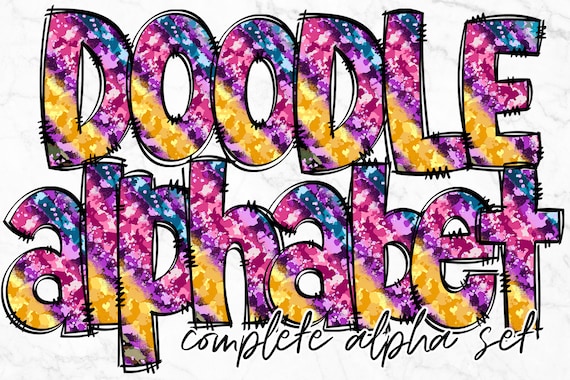 Doodle Alphabet PNG Alphabet Letters PNG Bundle Hand Drawn - Etsy
