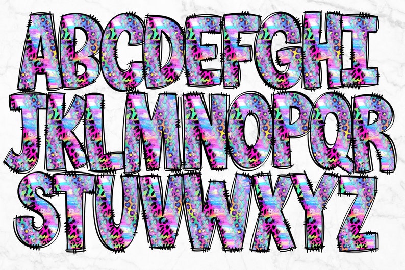 Doodle Alphabet PNG Alphabet Letters PNG Bundle Hand Drawn - Etsy