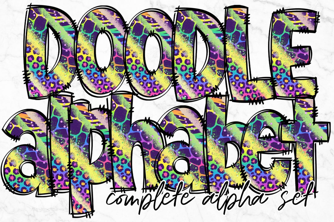 Doodle Alphabet PNG, Alphabet Letters PNG Bundle, Hand Drawn Doodles ...