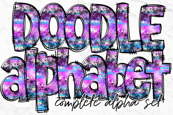 Doodle Alphabet PNG Alphabet Letters PNG Bundle Hand Drawn - Etsy