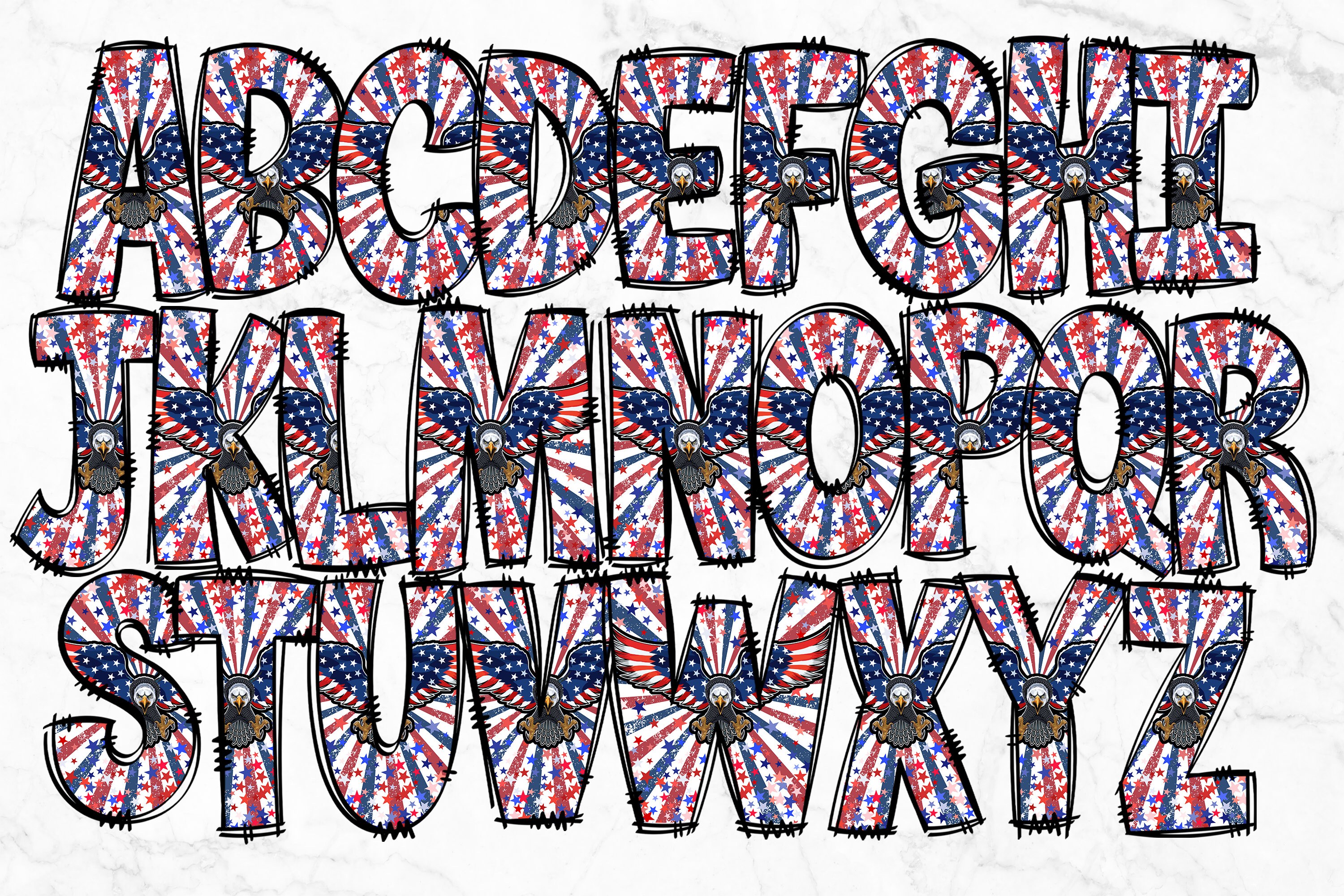 Doodle Alphabet PNG Alphabet Letters PNG Bundle Hand Drawn - Etsy
