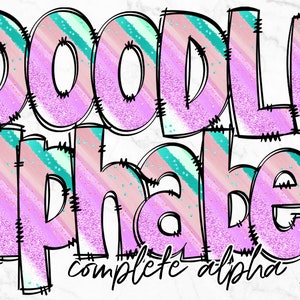 Floral Doodle Alphabet PNG, Alphabet Letters PNG Bundle, Hand Drawn ...