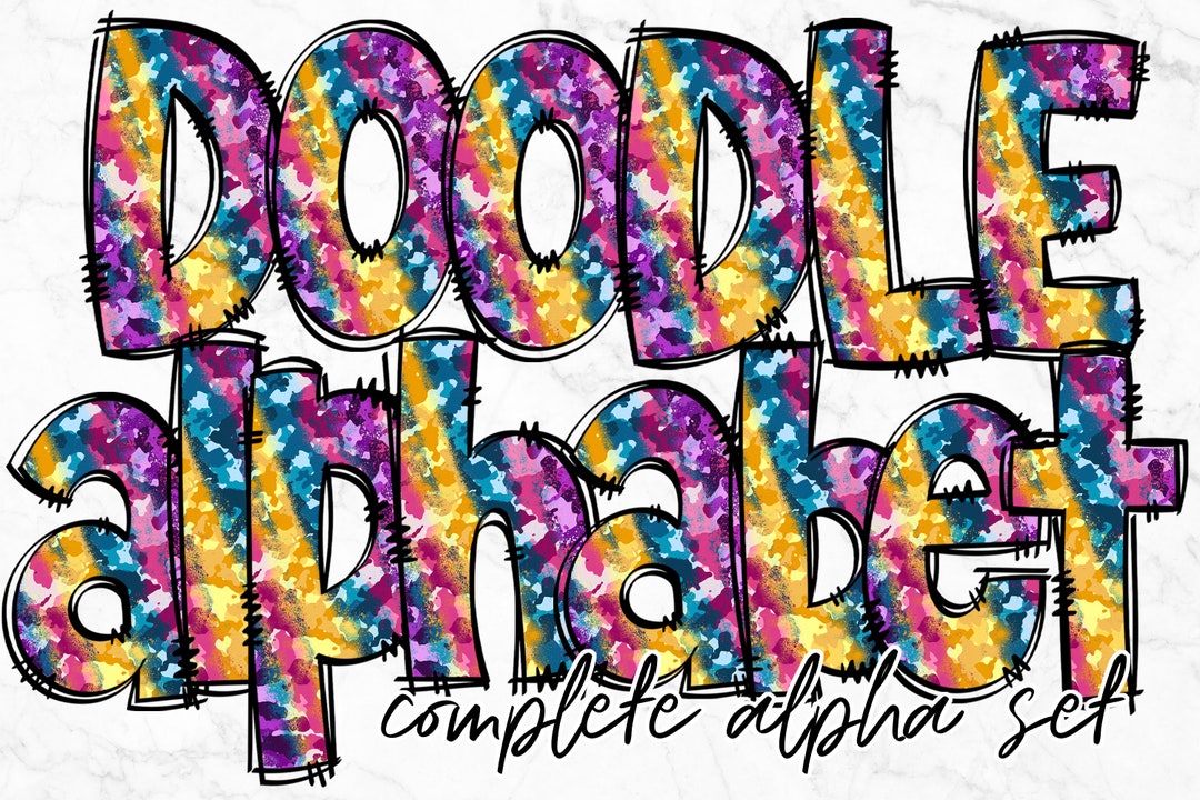Doodle Alphabet PNG, Alphabet Letters PNG Bundle, Hand Drawn Doodles ...
