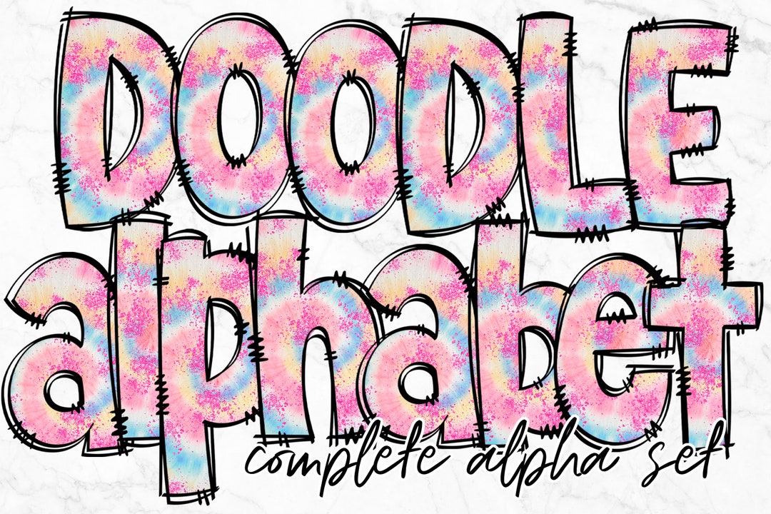 Doodle Alphabet PNG, Alphabet Letters PNG Bundle, Hand Drawn Doodles ...
