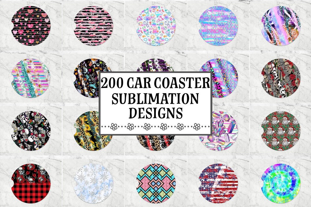 Car Coaster Bundle, Car Coaster Sublimation Designs, Car Coaster ...