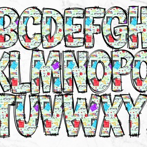 Teacher Doodle Alphabet PNG Alphabet Letters PNG Bundle Hand - Etsy UK