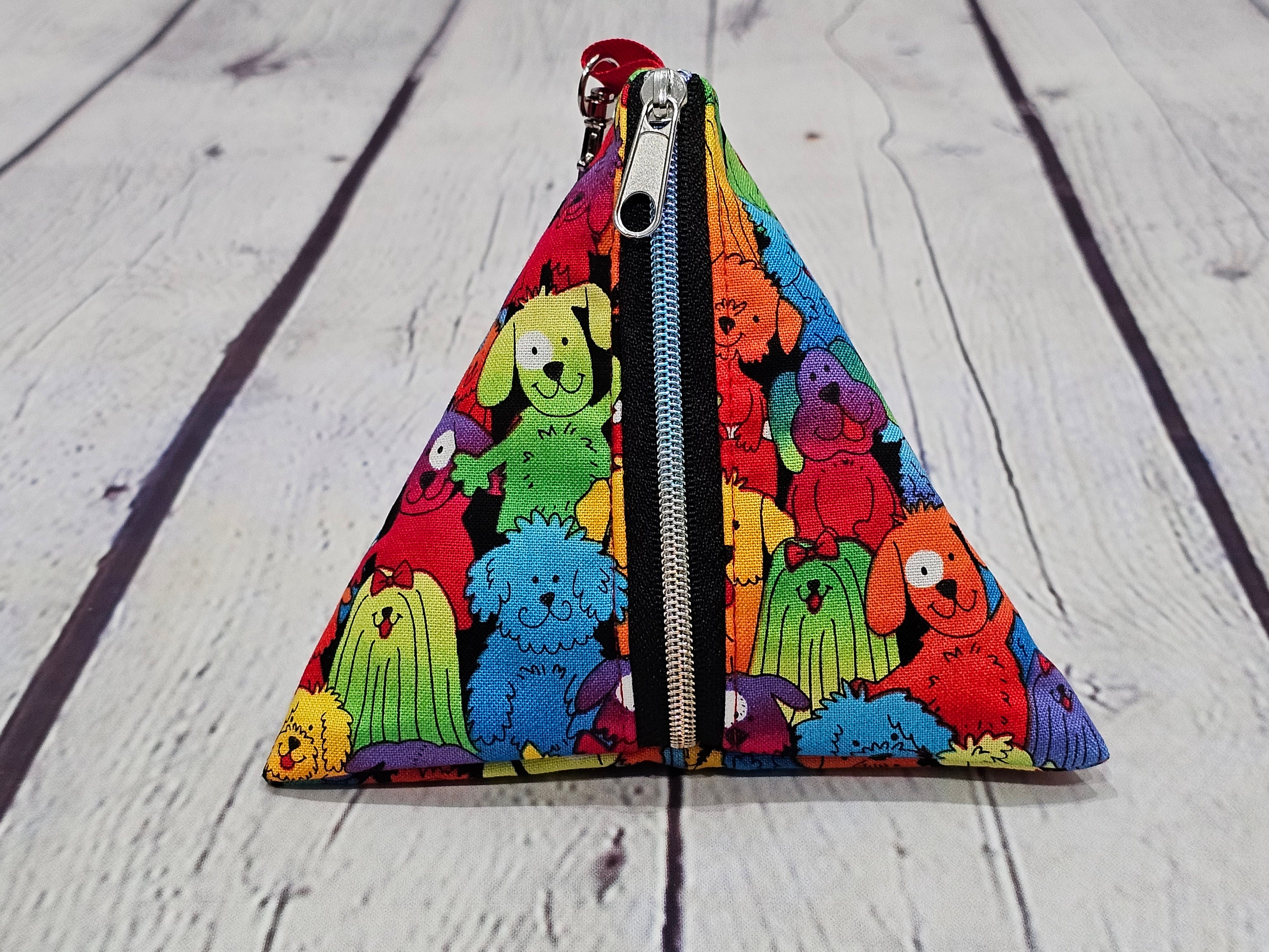 Pyramid Zipper Pouch, Triangle Pouch, Small Zipper Pouch, Pouch With ...