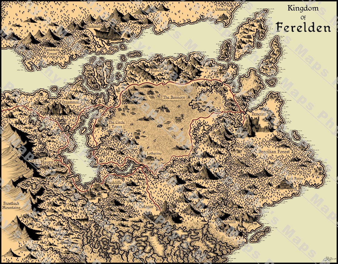 Map of Ferelden - Etsy