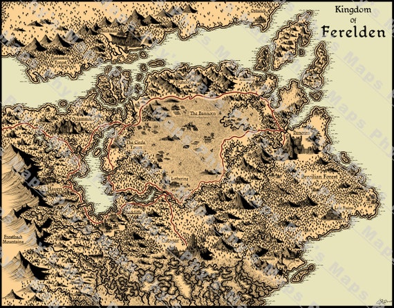 Map of Ferelden - Etsy