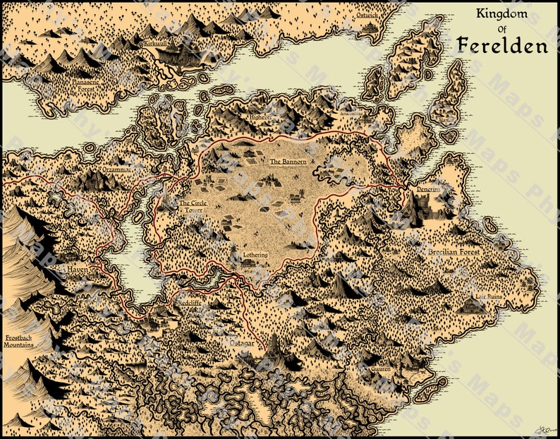Map of Ferelden - Etsy