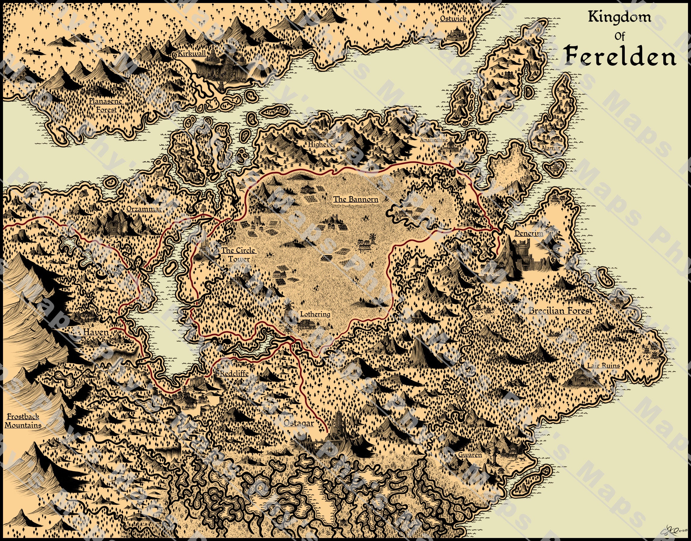 Map of Ferelden - Etsy