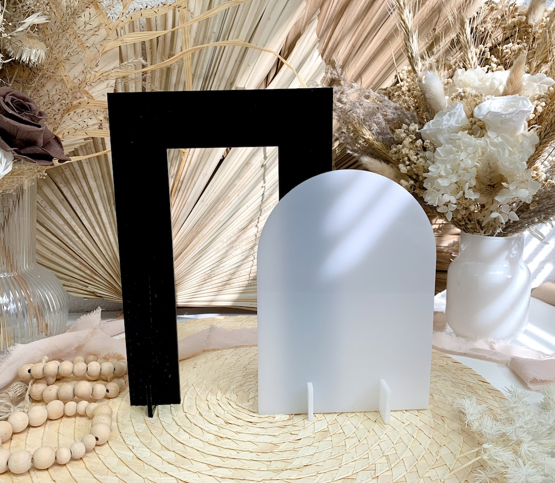 Double Archway Acrylic Blank Table Sign - Rectangle Archway + Arch Sign ...