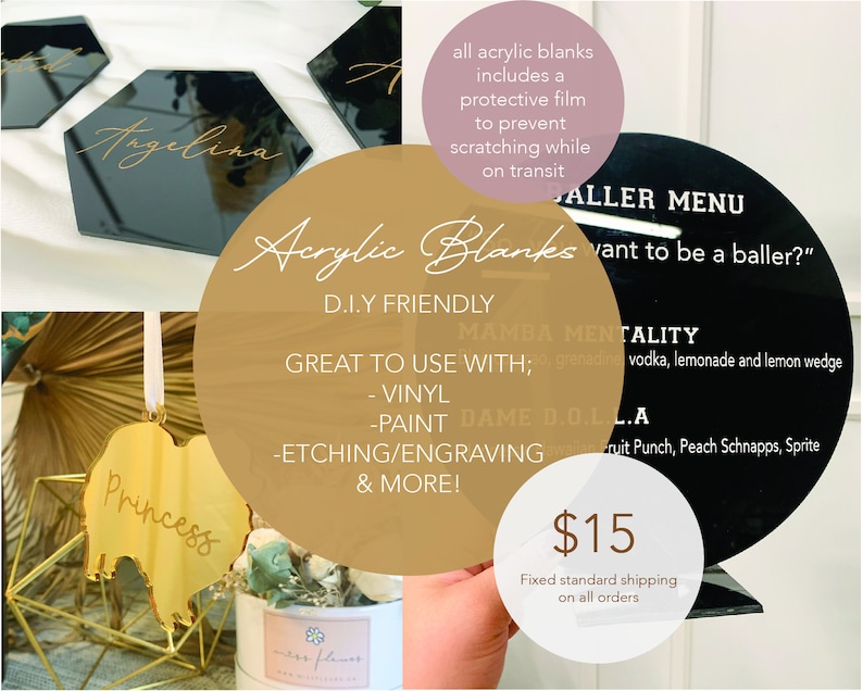 Wavy Rectangle Acrylic Blank Table Sign - Etsy