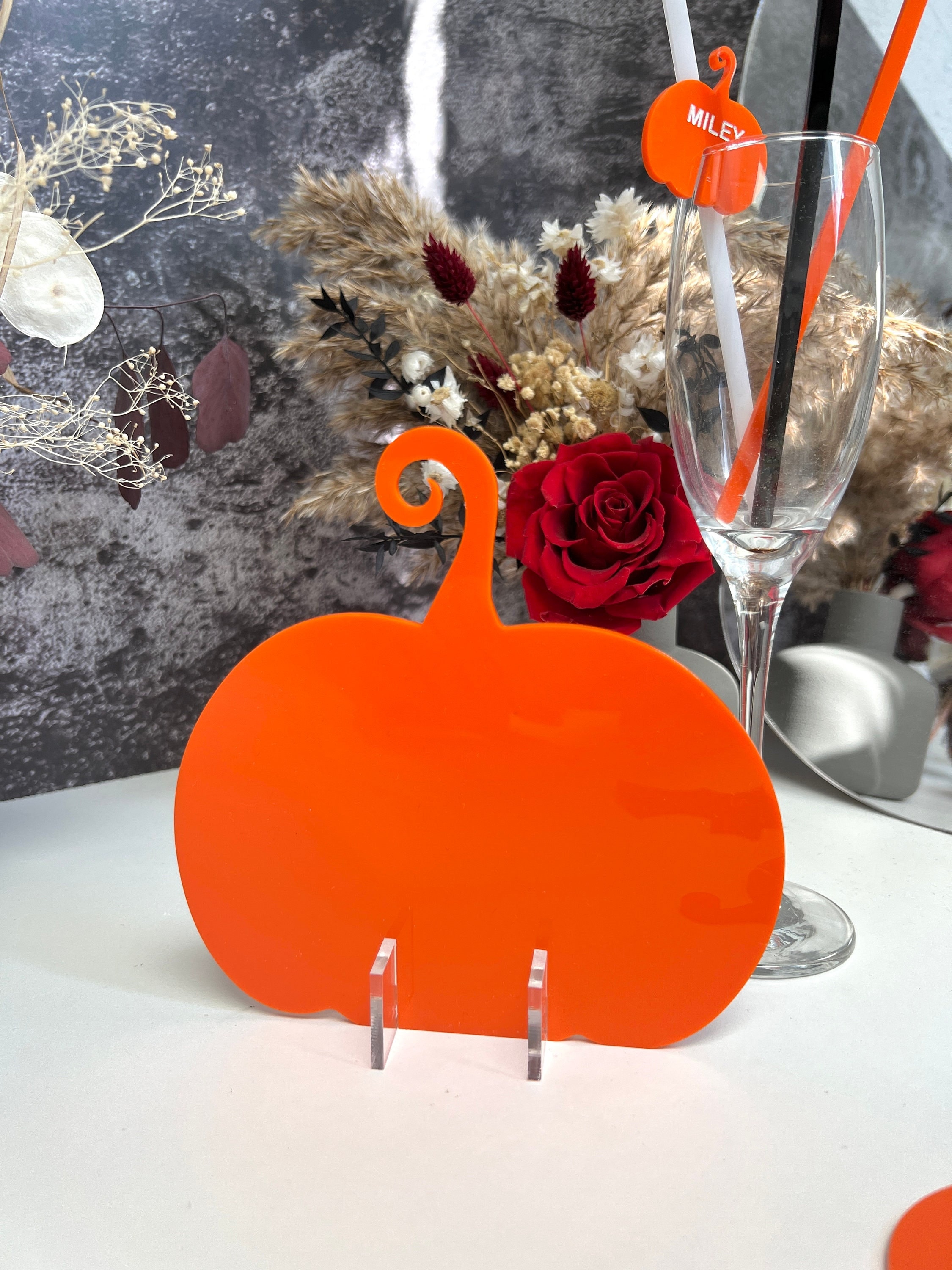 Pumpkin Acrylic Blank Table Sign | Halloween | Thanksgiving - Etsy