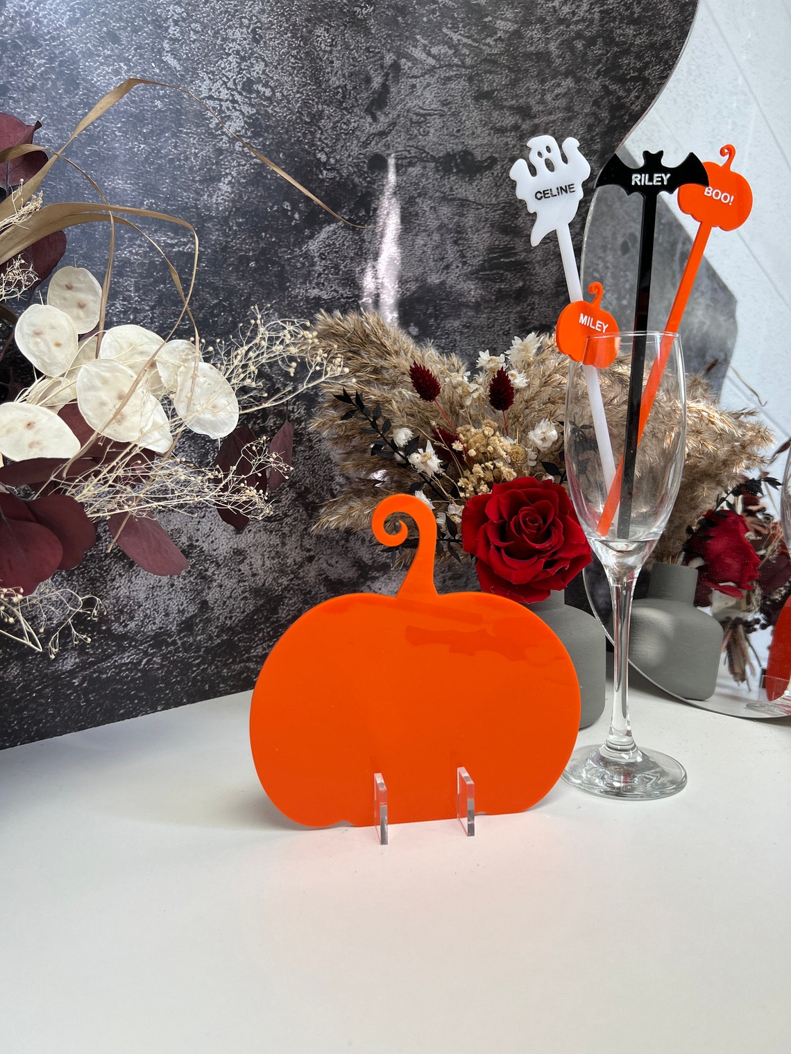 Pumpkin Acrylic Blank Table Sign | Halloween | Thanksgiving - Etsy