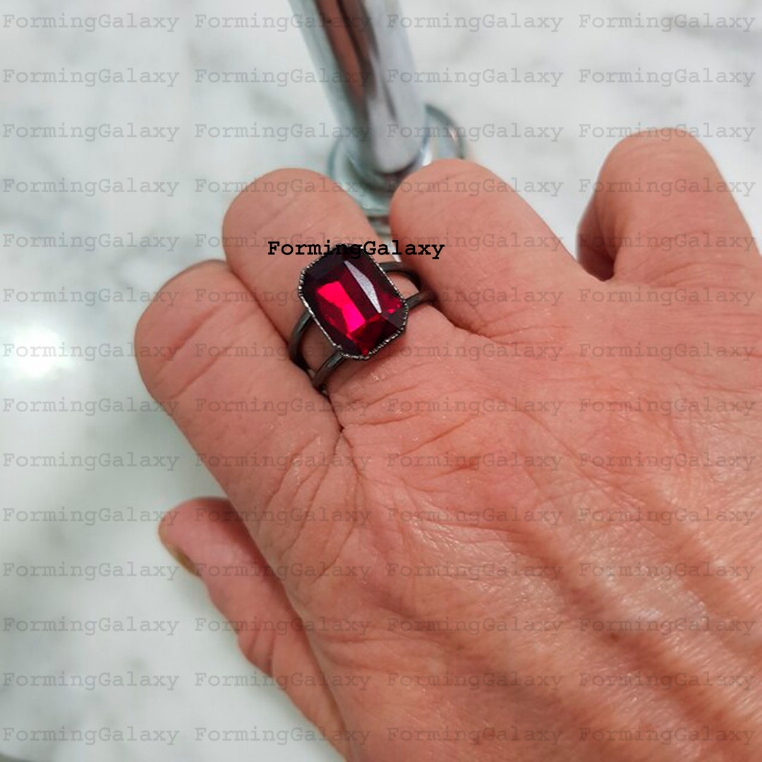 Electroformed Garnet Hydro Ring | Cut Stone Ring | Gemstone Ring ...
