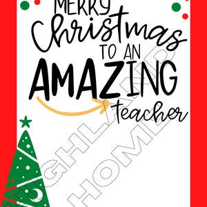 Printable Teacher Christmas Gift Card Holders|amazon Teacher Gift ...