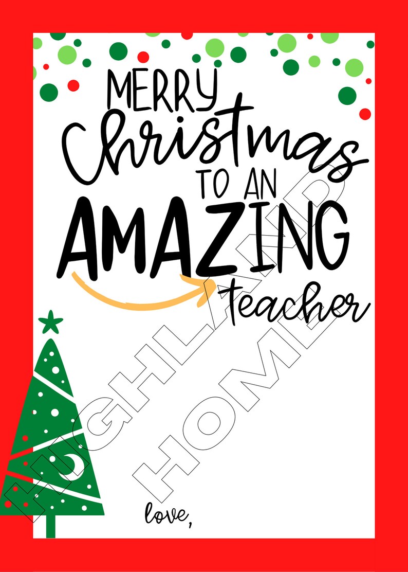 Printable Teacher Christmas Gift Card Holders|amazon Teacher Gift ...
