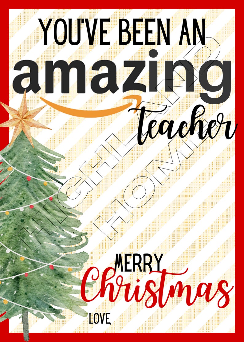 Printable Teacher Christmas Gift Card Holders|amazon Teacher Gift ...