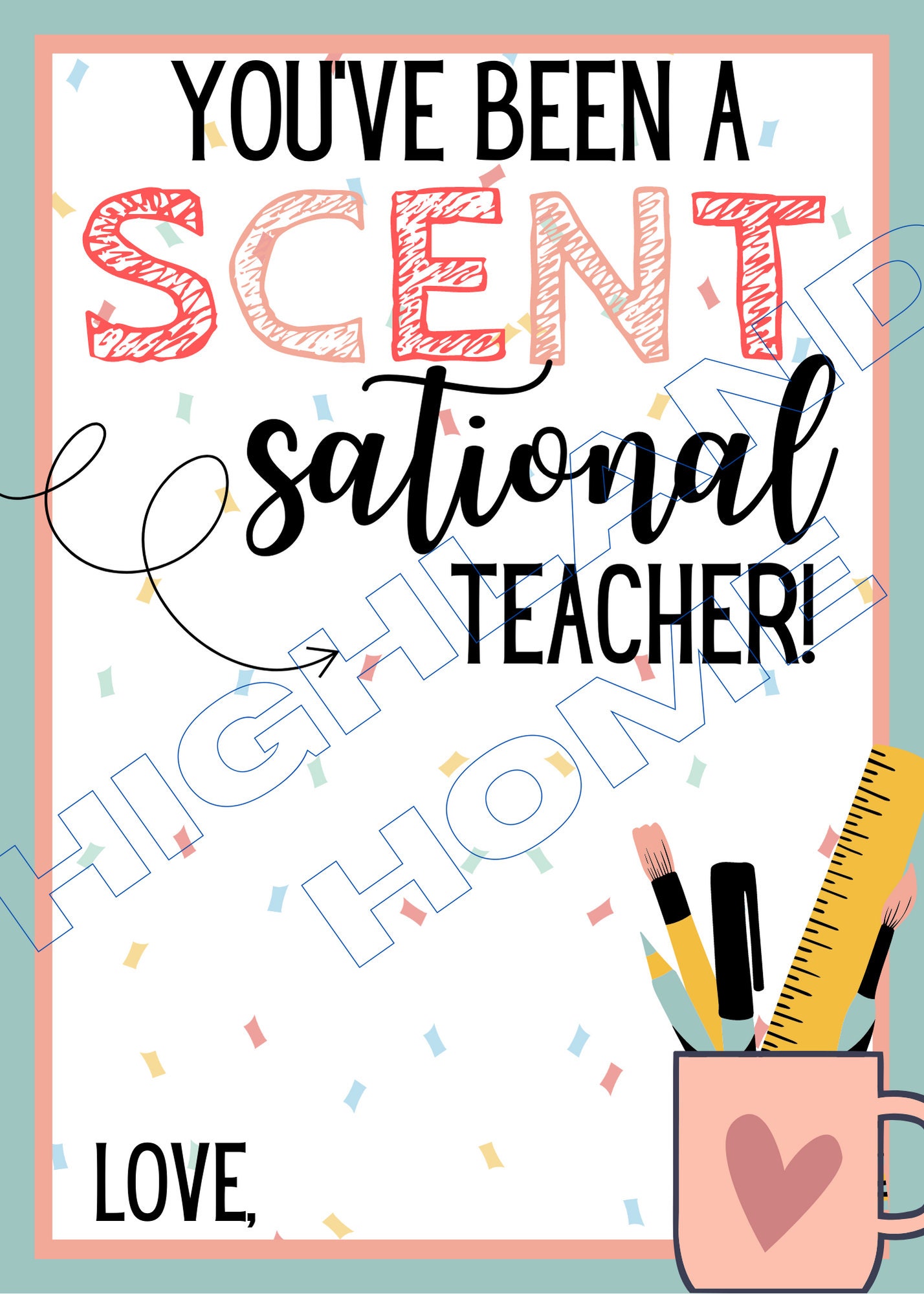 Teacher Appreciation Gift Card Printableteacher Thank You - Etsy