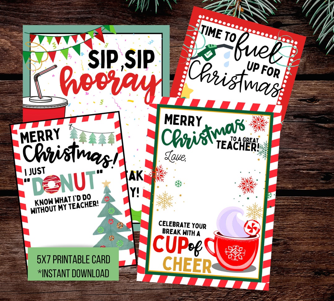 Printable Teacher Christmas Gift Card Holders|teacher Gas Gift Card ...