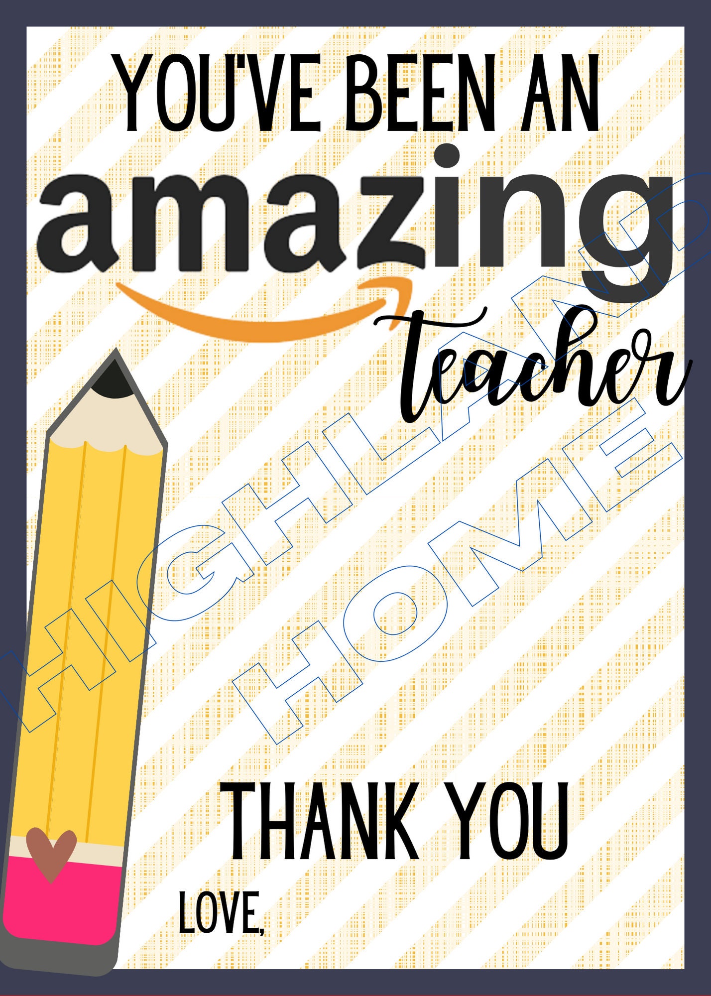 Teacher Appreciation Gift Card Printableteacher Thank You - Etsy