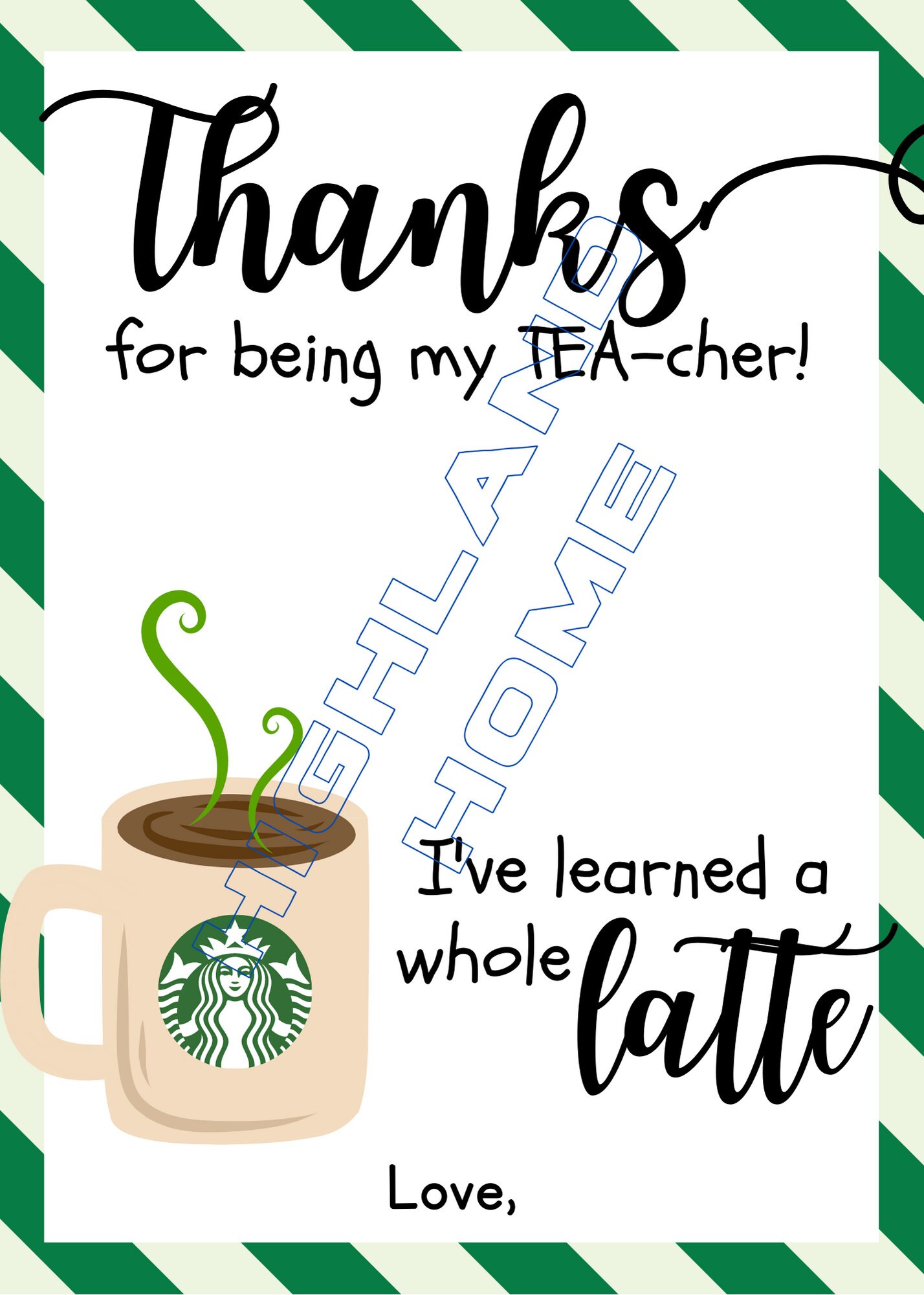 Teacher Appreciation Gift Card Printableteacher Thank You Cardthank You ...
