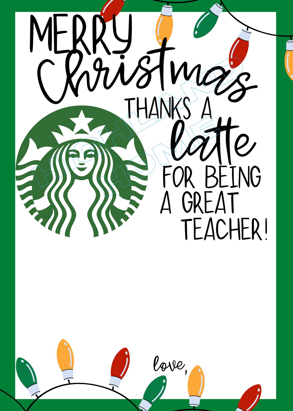 Printable Teacher Christmas Gift Card Holders - Etsy
