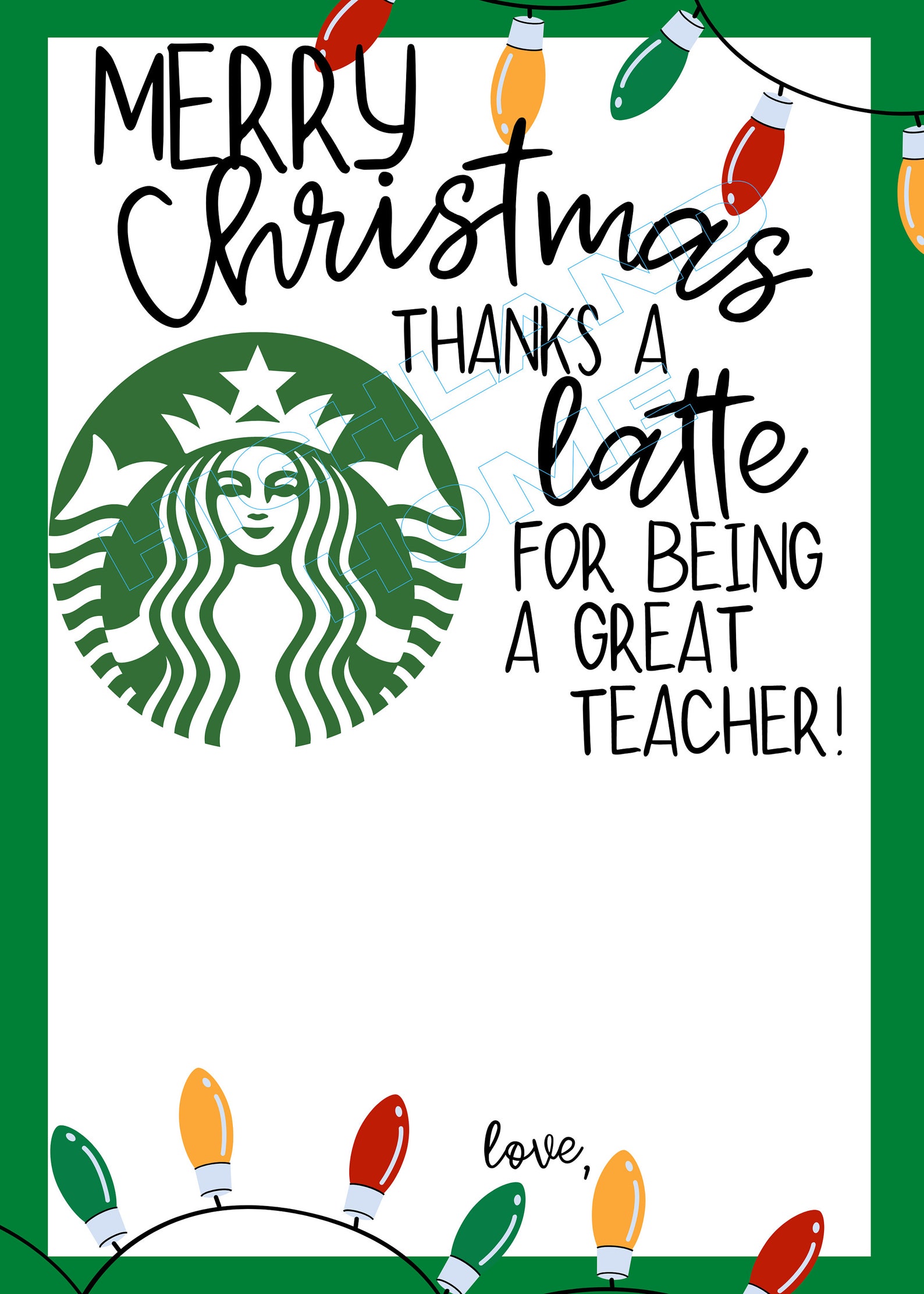 Printable Teacher Christmas Gift Card Holders - Etsy