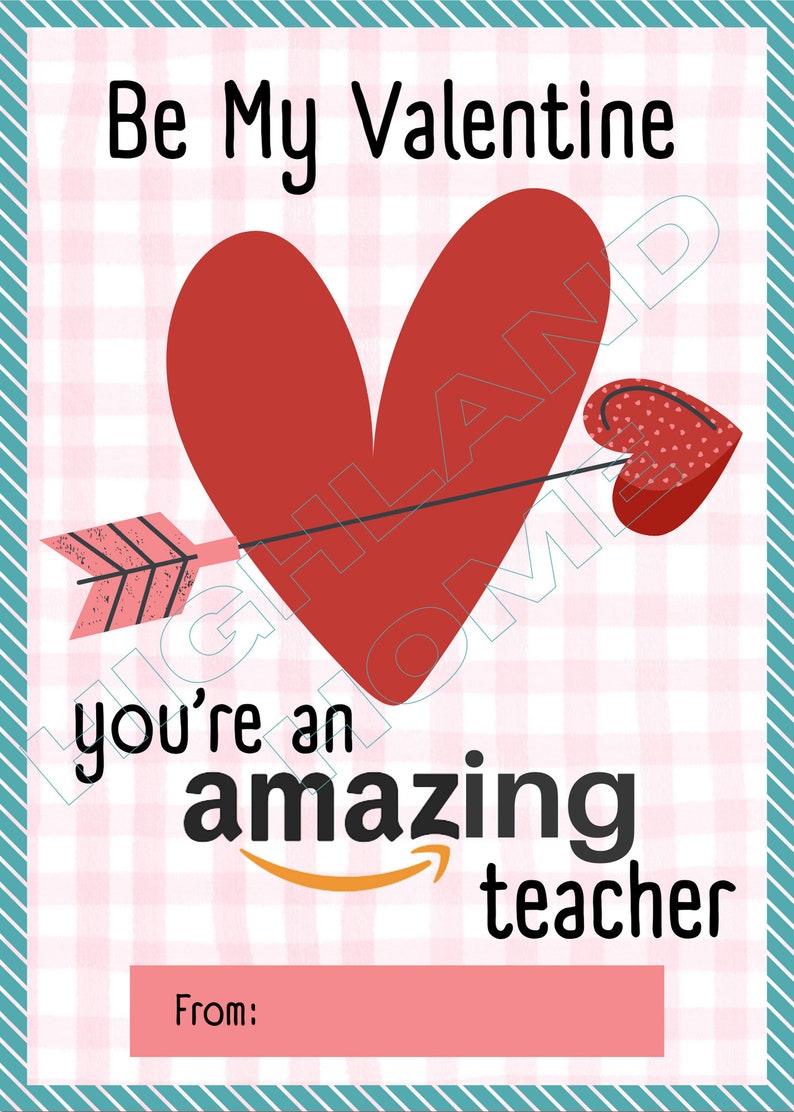 Teacher Valentine Gift Card Holder|teacher Valentine Printable ...