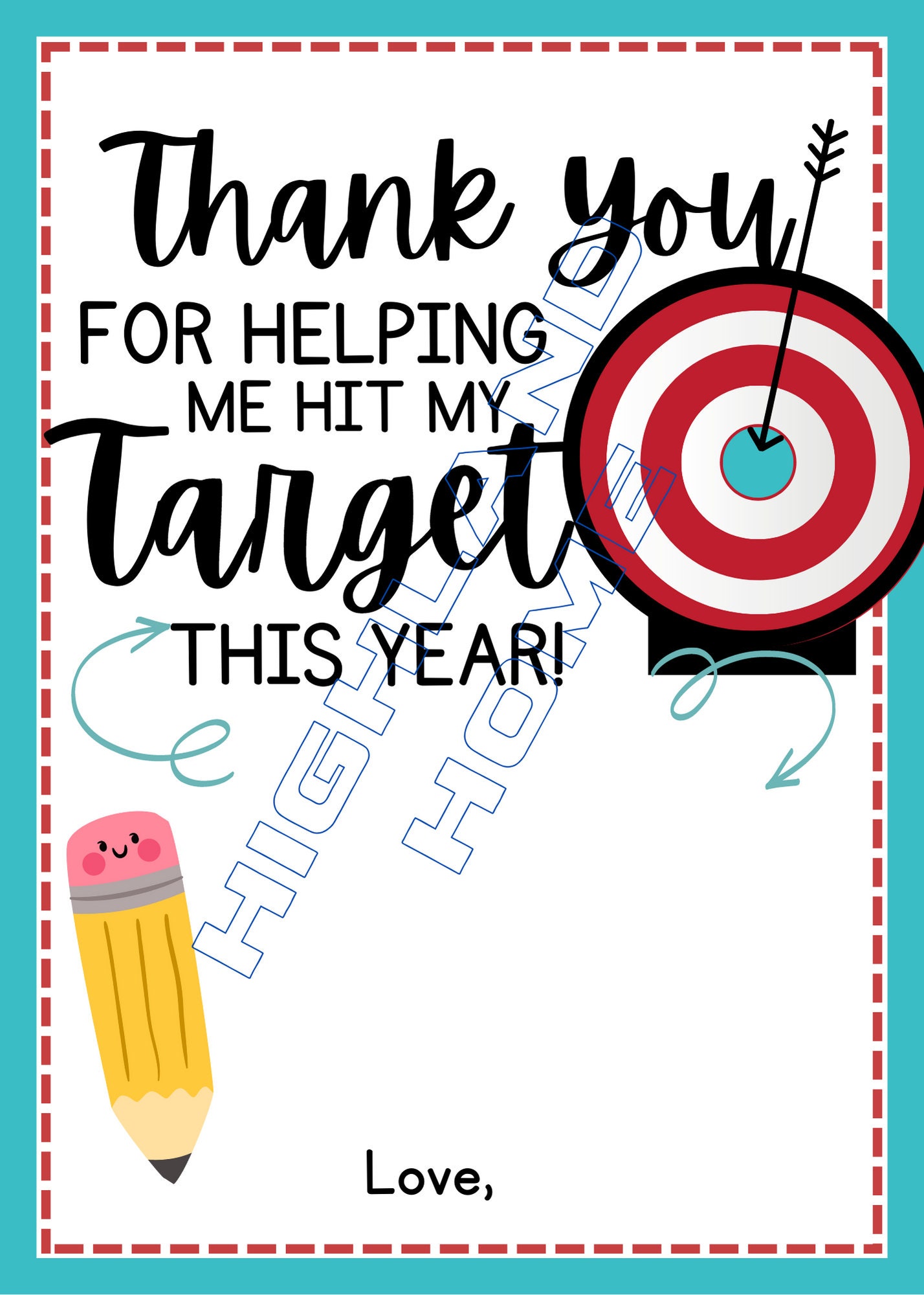 Teacher Appreciation Gift Card Printableteacher Thank You Cardthank You ...
