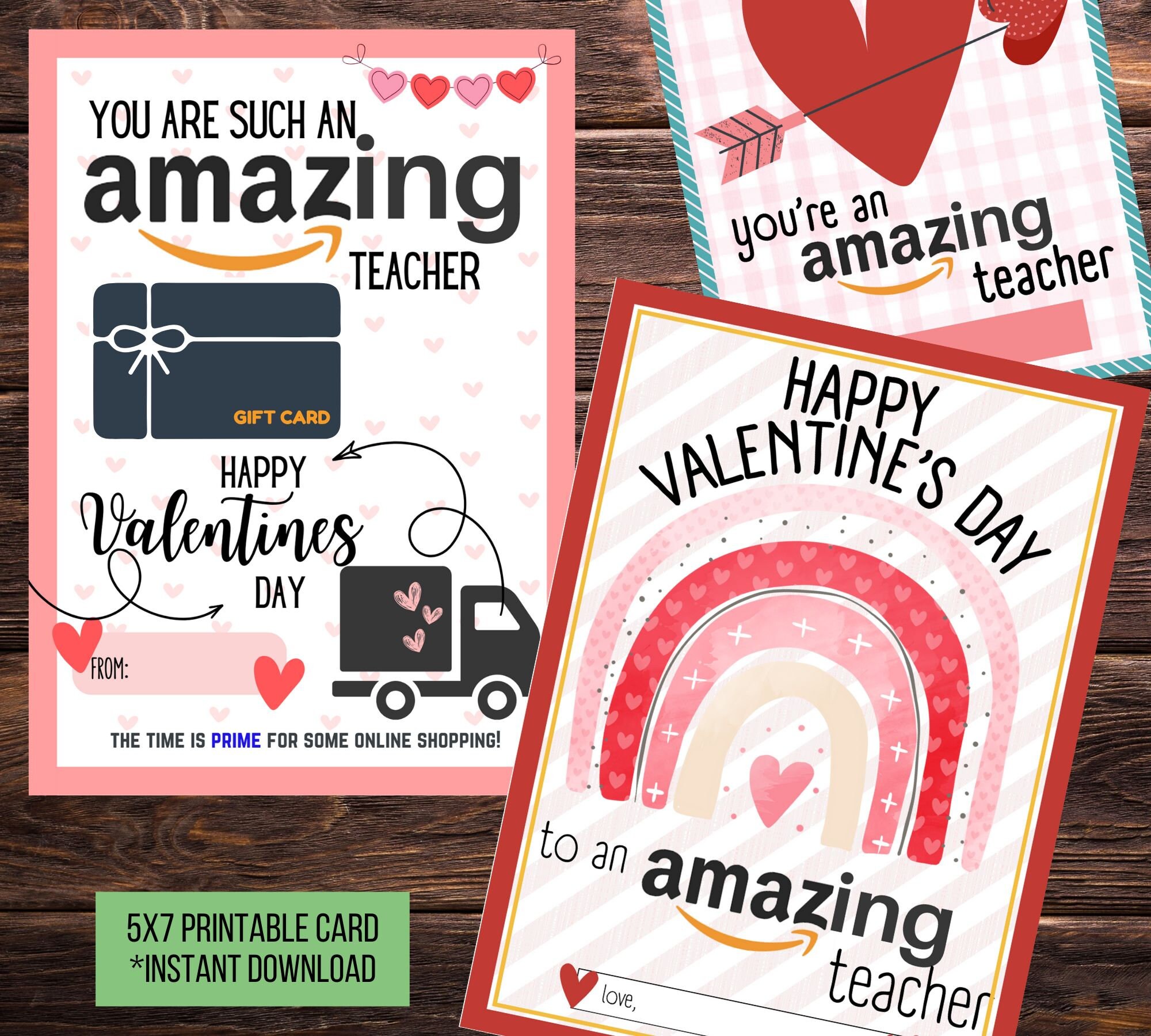 Teacher Valentine Gift Card Holderteacher Valentine Printablevalentine ...