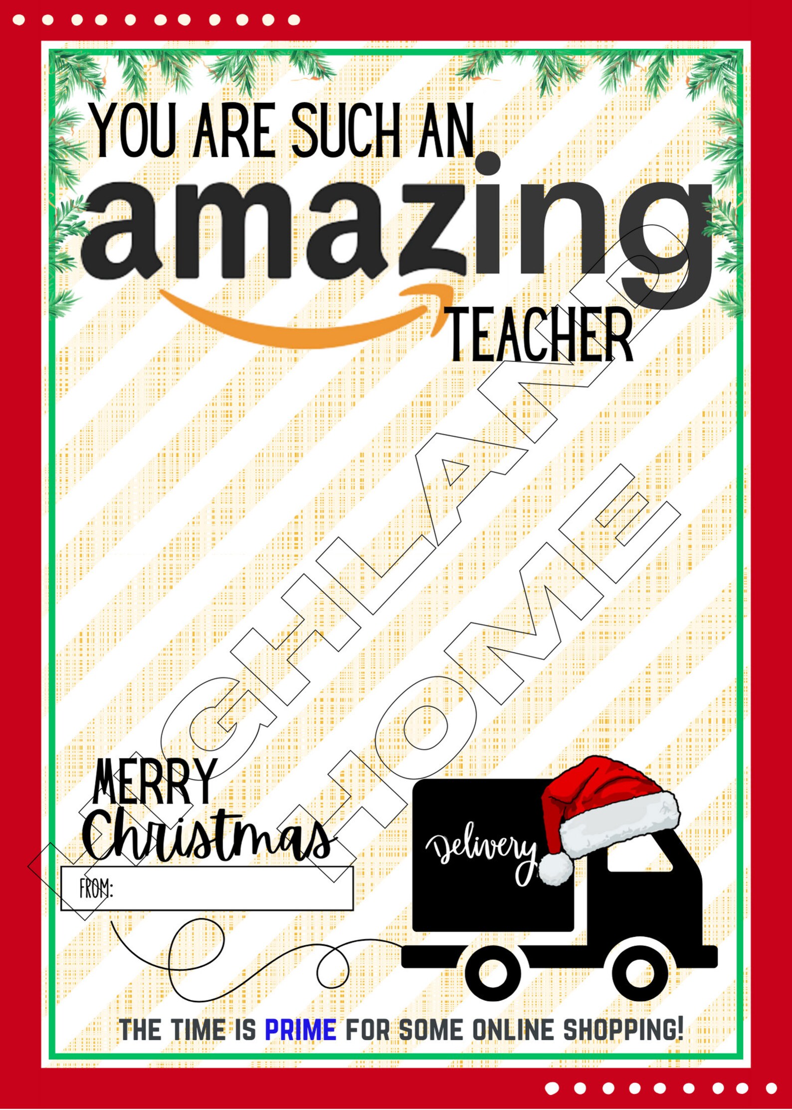 Printable Teacher Christmas Gift Card Holders|amazon Teacher Gift ...