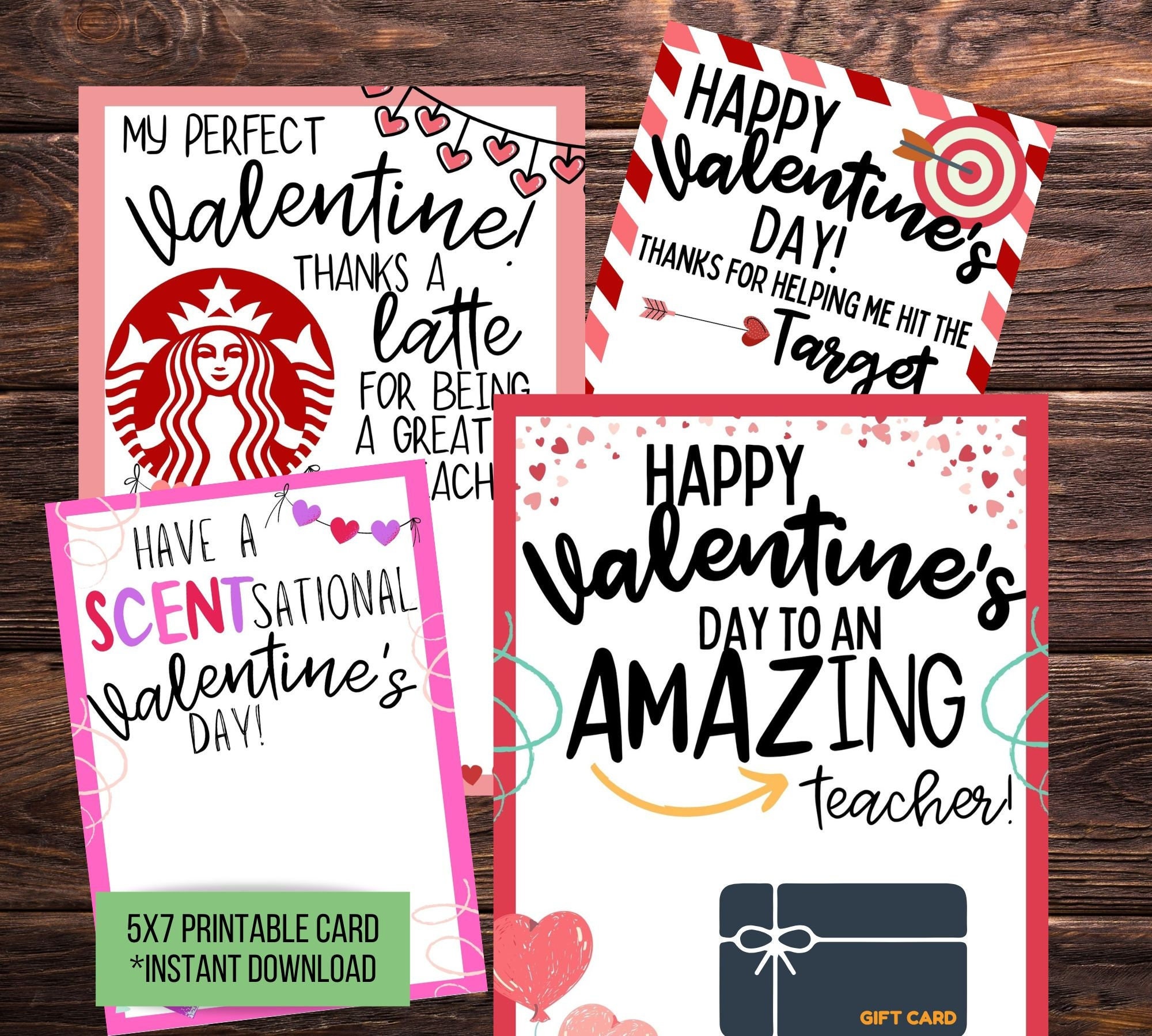 From Parents Latte Valentine Gift Tag Printables, Teacher Gift, Co ...
