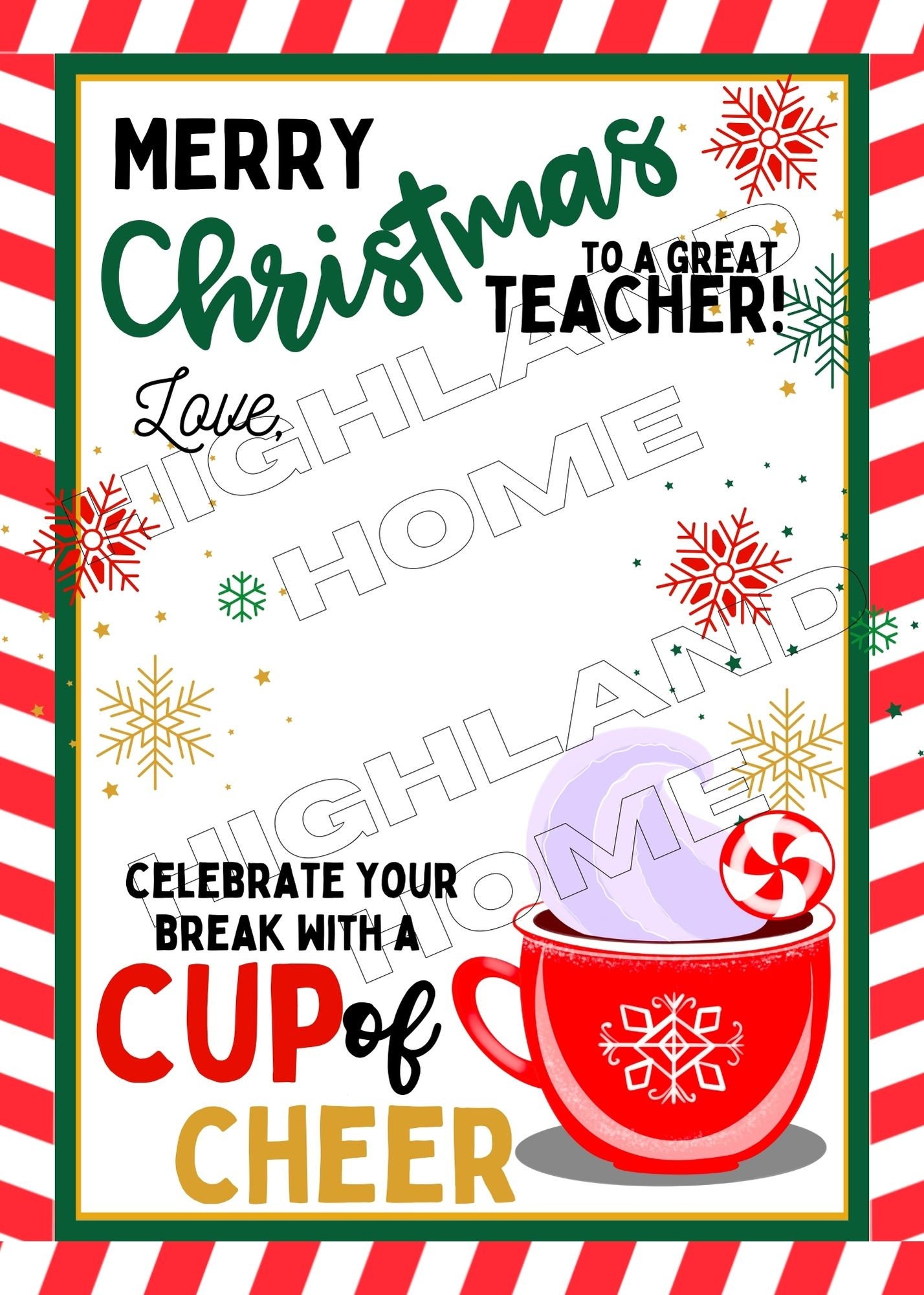 Printable Teacher Christmas Gift Card Holderscoffee Christmas ...