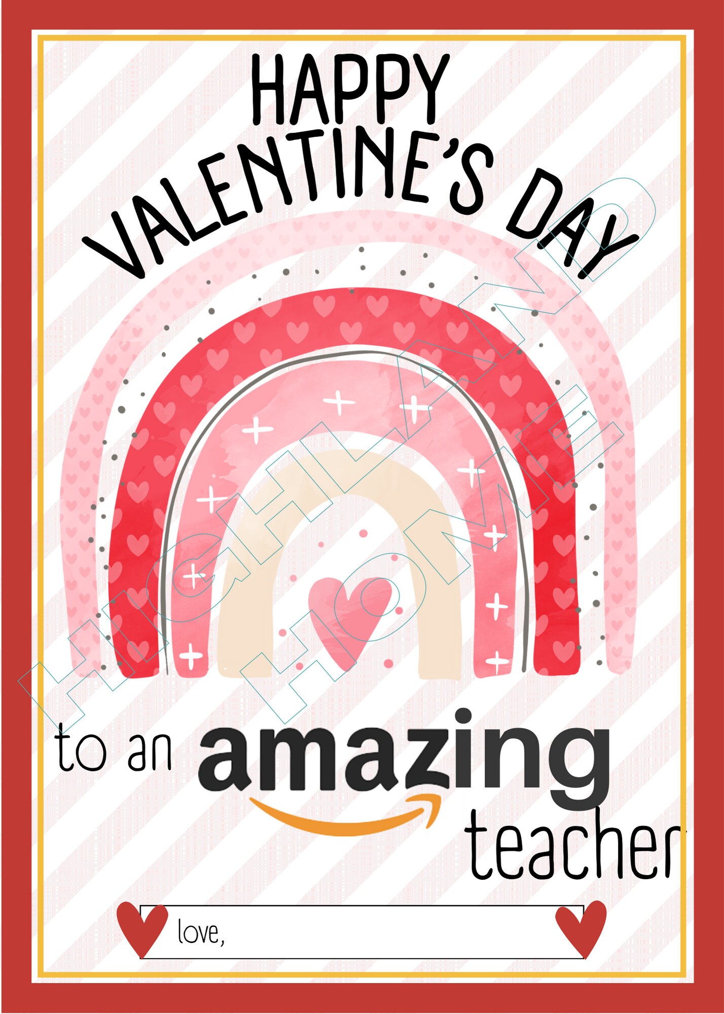 Teacher Valentine Gift Card Holder|teacher Valentine Printable ...