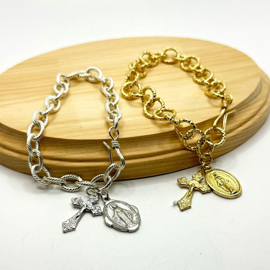Virgin Mary Consecration Bracelet, Miraculous Medal, Handmade Chain - Etsy