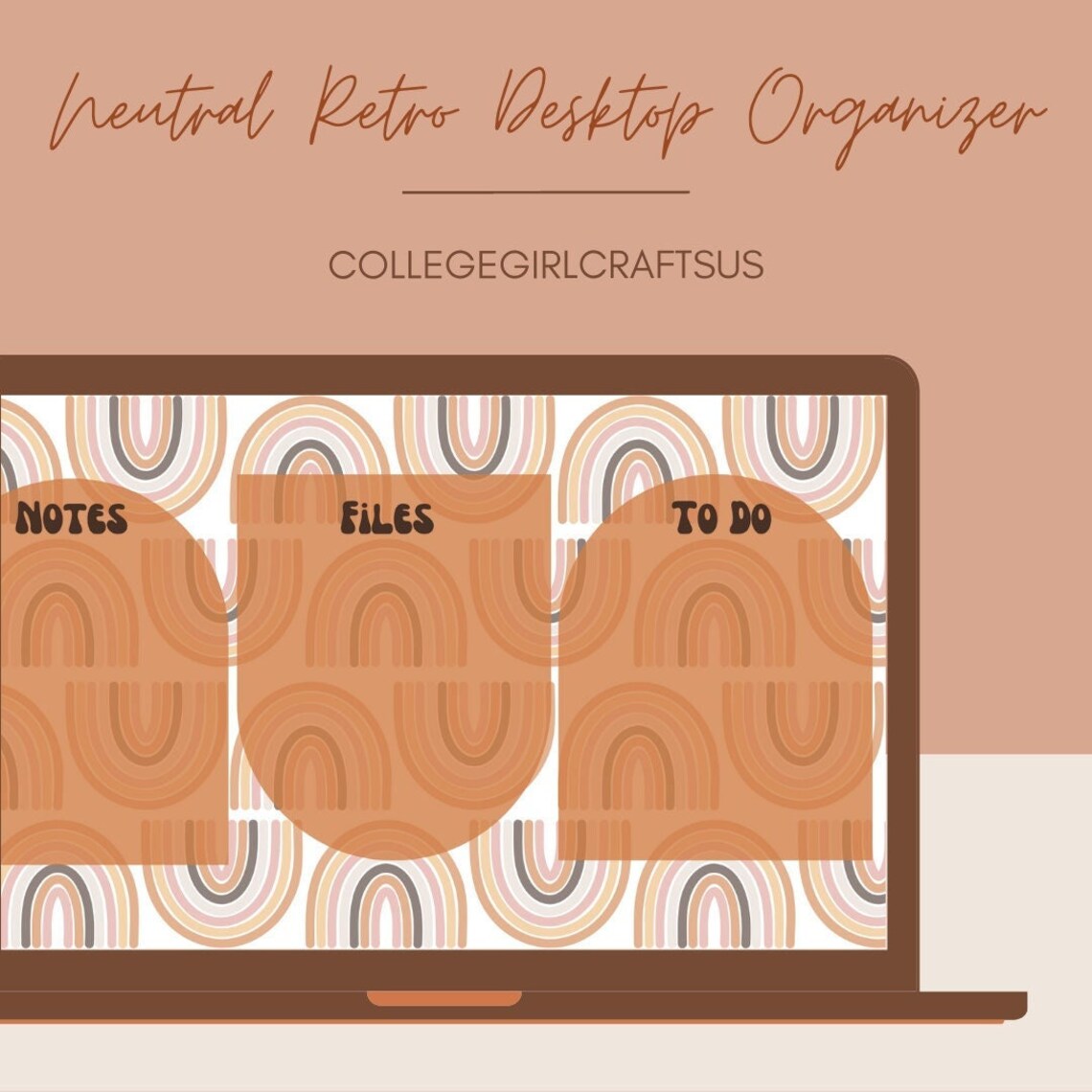 Editable Neutral Retro Desktop Organizer - Etsy