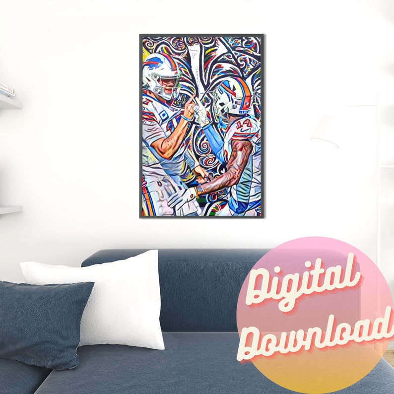 Buffalo Bills, Josh Allen and Stefon Diggs, Printable Poster, Canvas ...