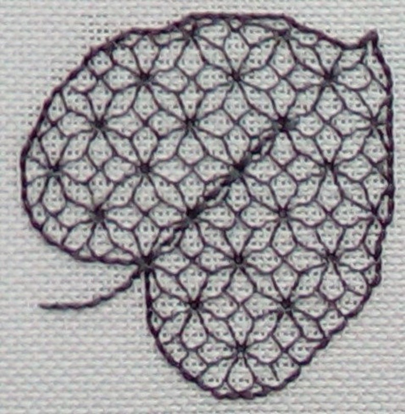 Blackwork Leaves Sampler: Rosehips Border Embroidery Pattern - Etsy