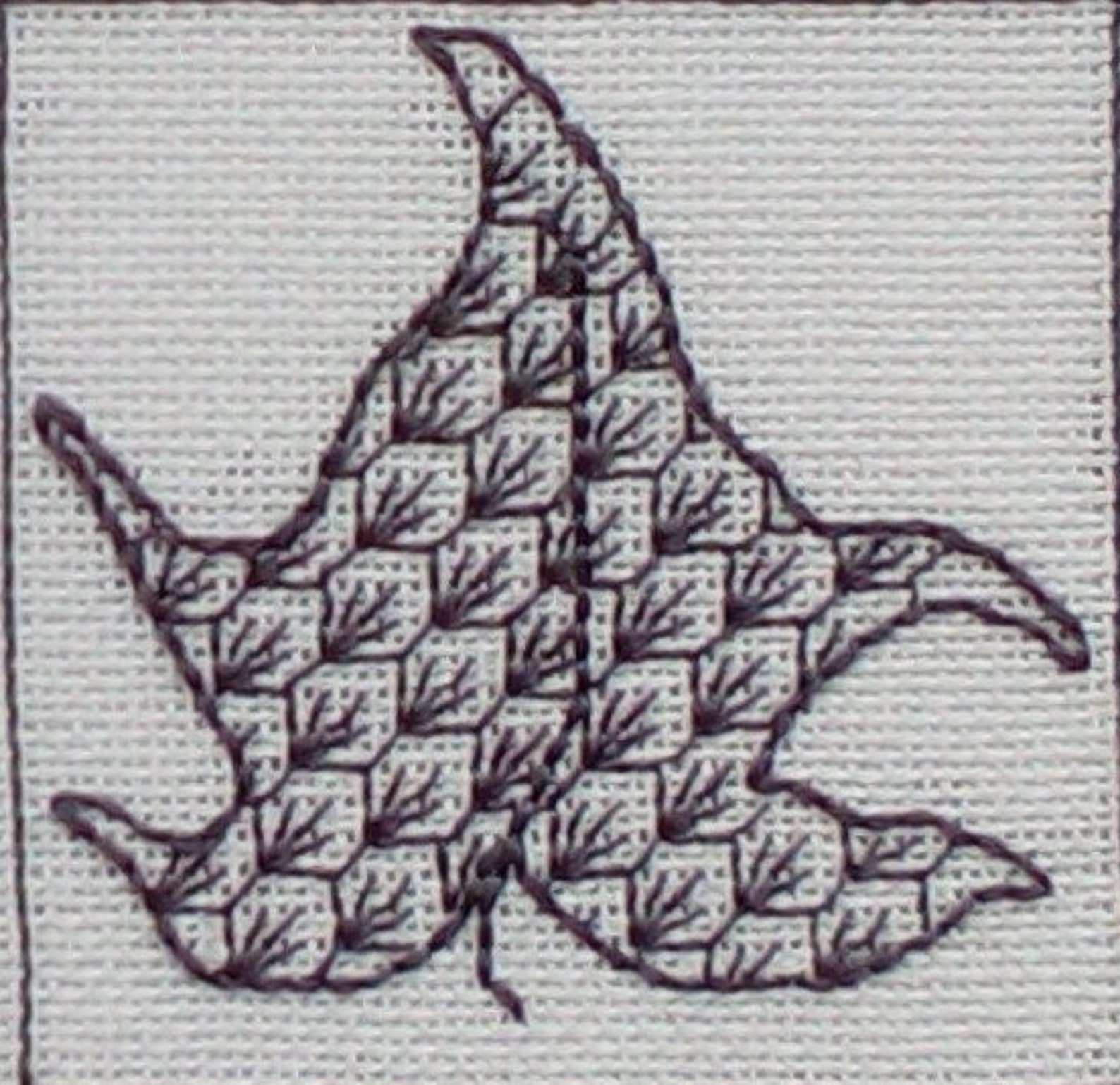 Blackwork Leaves Sampler: Rosehips Border Embroidery Pattern - Etsy